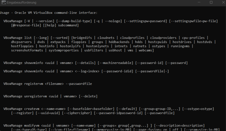 VBoxManage: VirtualBox per CMD oder PowerShell steuern - byte-sized